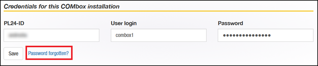 Step 3: Technical User was created | COMbox with ETKA/PET2/pl24connect ...