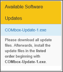 Step 8: COMbox and Messenger can be updated | COMbox with ETKA/PET2/pl24connect ...