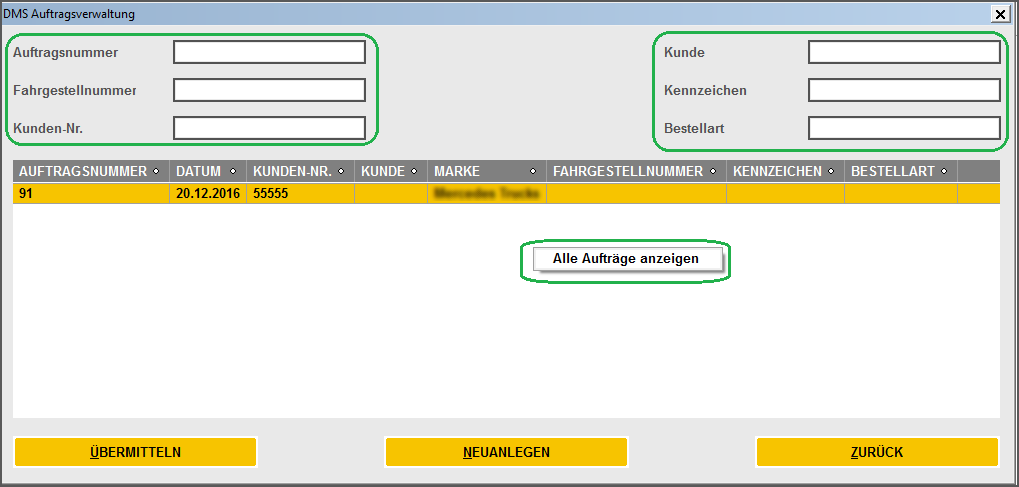 Step 11: Die Auftragsliste zeigt alle korrekten Aufträge (nur LexCom ...